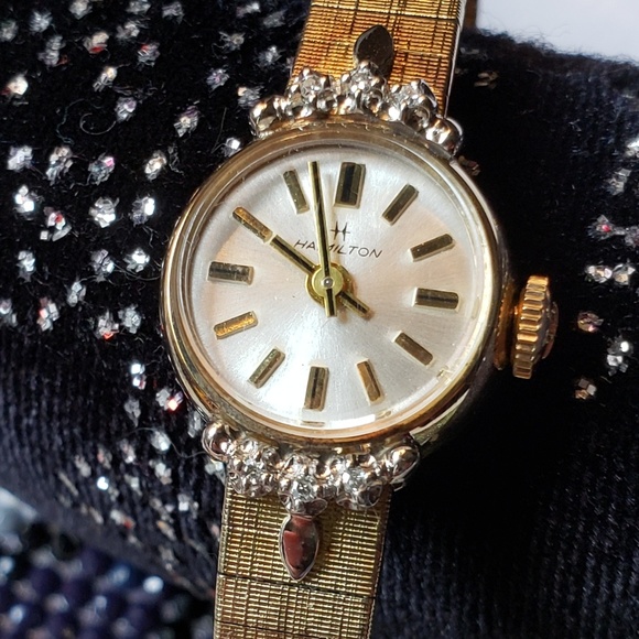 Hamilton | Jewelry | Vintage 97s Hamilton 10k Rgp Diamond Bezel | Poshmark